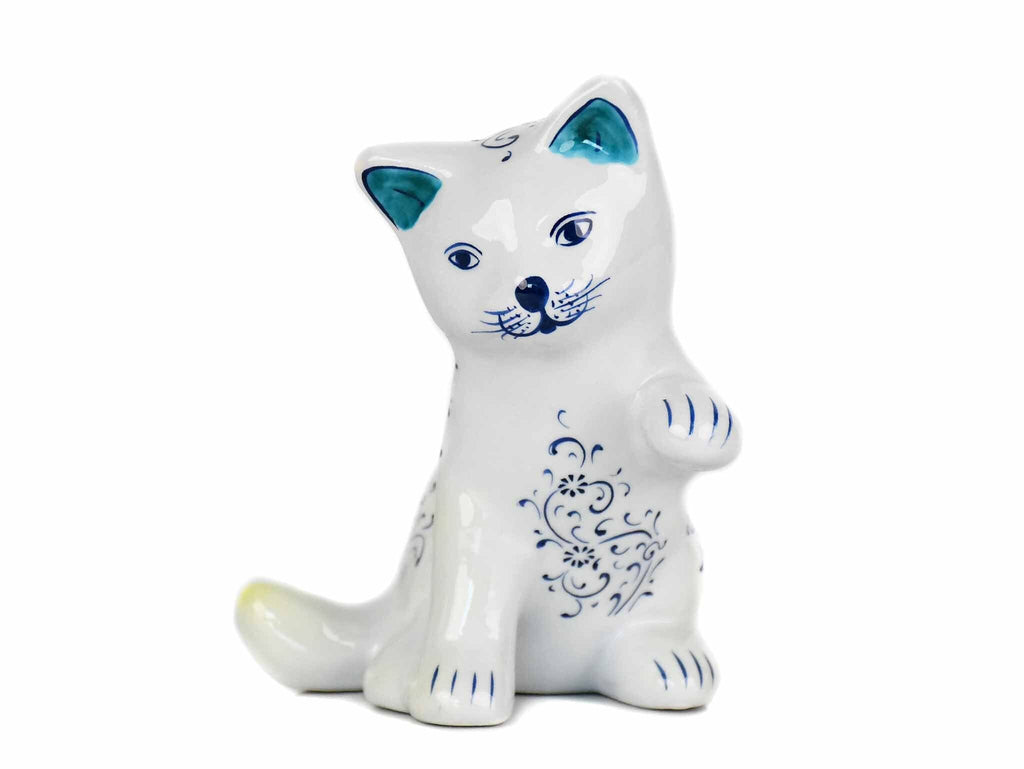 Hand Painted Turkish Cat Figurine Playful Iznik Black Daisy – Sydney ...