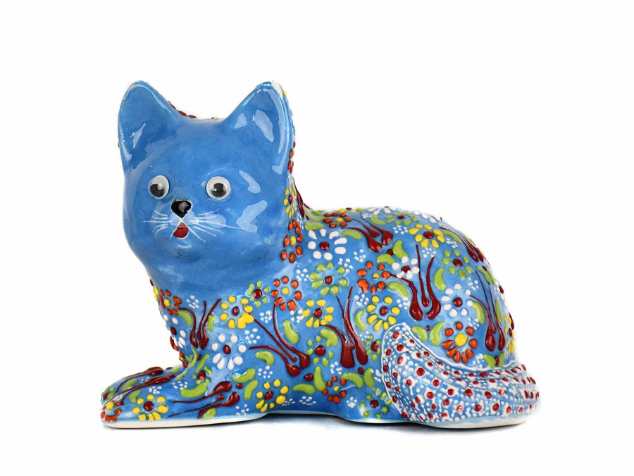 Turkish Ceramic Cat Light Blue Squatting Dantel | Quality Homewares ...