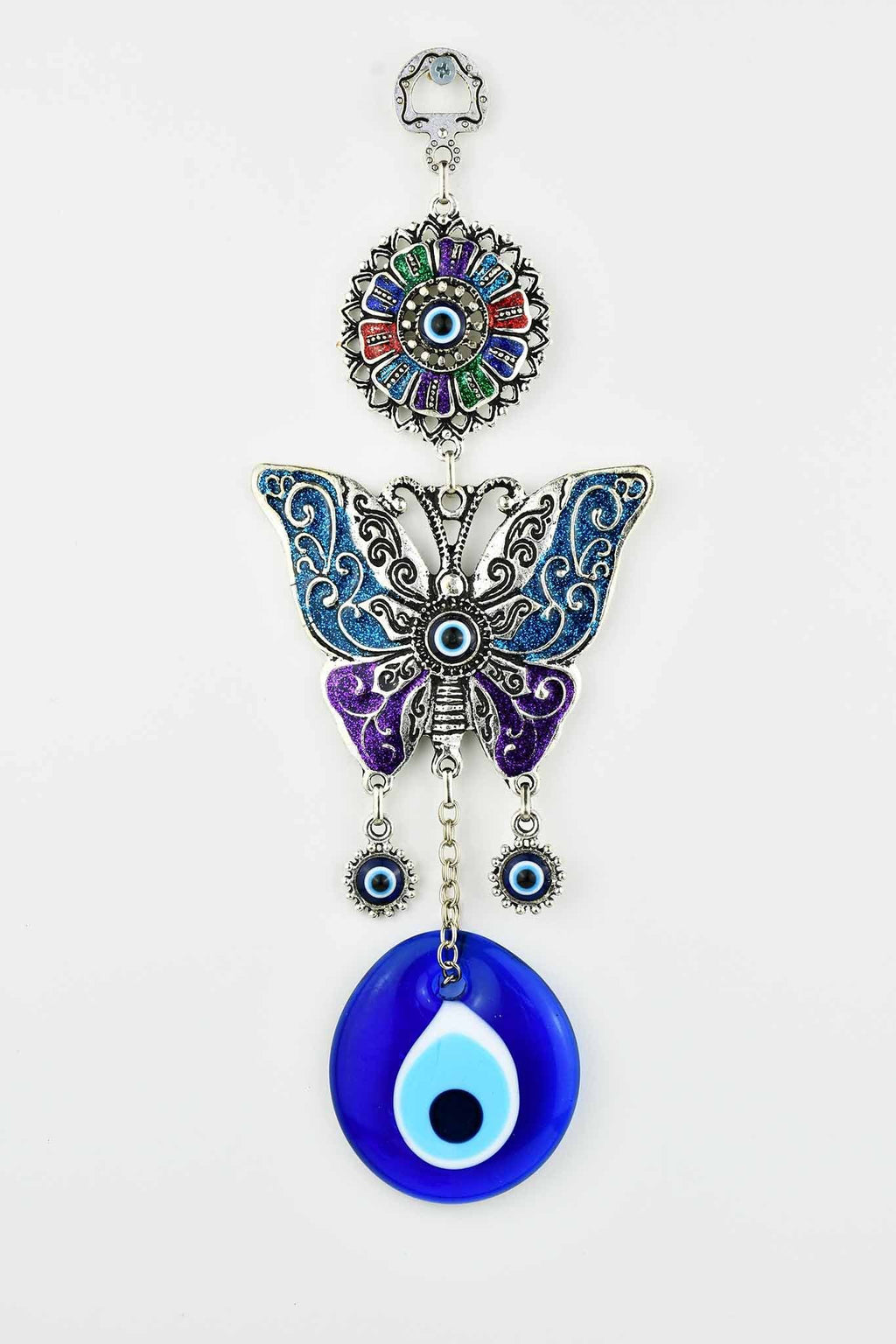Evil Eye Ornament Butterfly Light Blue Purple | Greek Mati Evil Eye ...