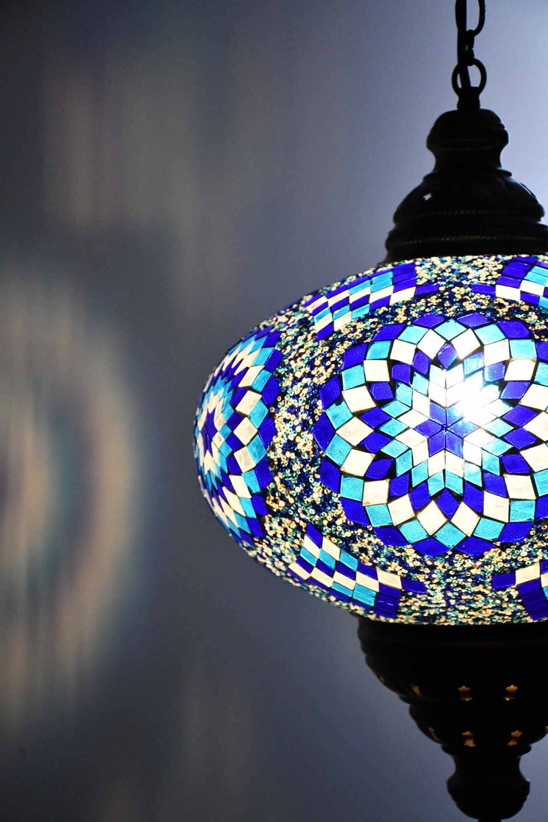Turkish Pendant Lights Blue Star Mosaic | Sydney Grand Bazaar | Australia
