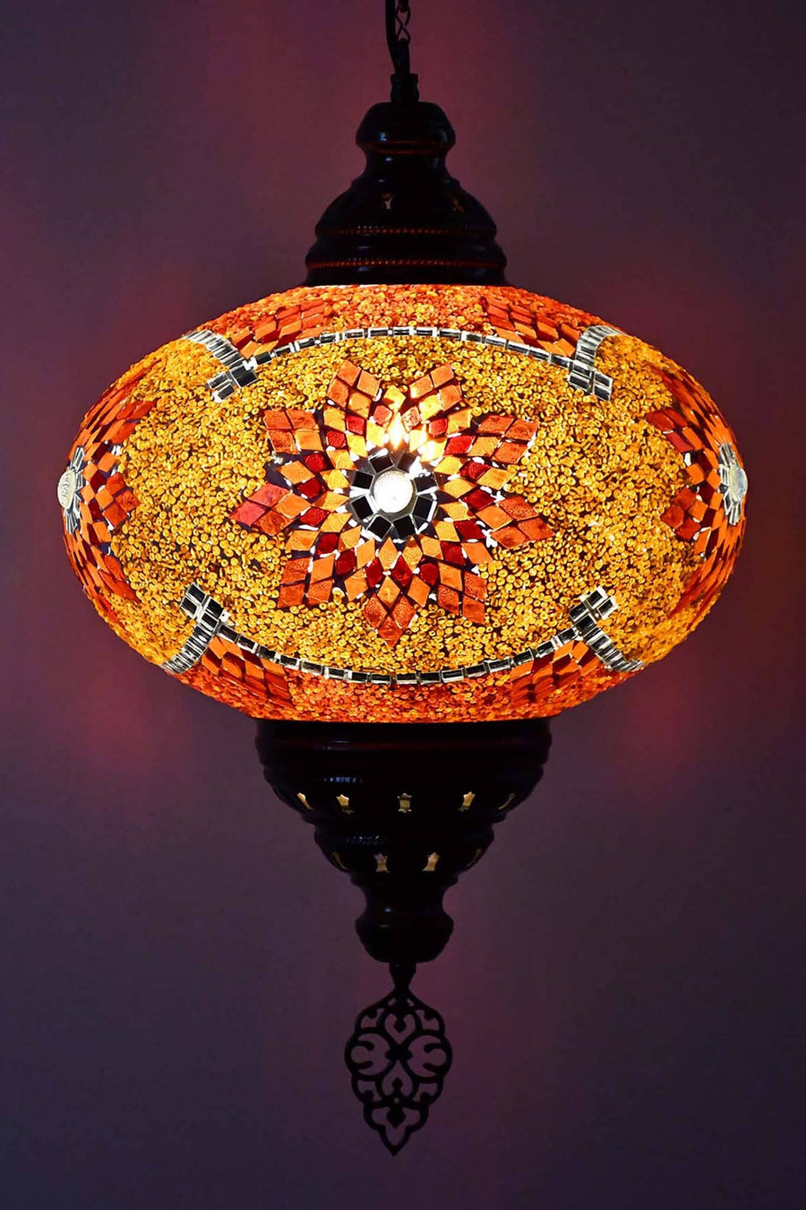 Turkish Pendant Lights Red Orange Star Mosaic | Sydney Grand Bazaar ...