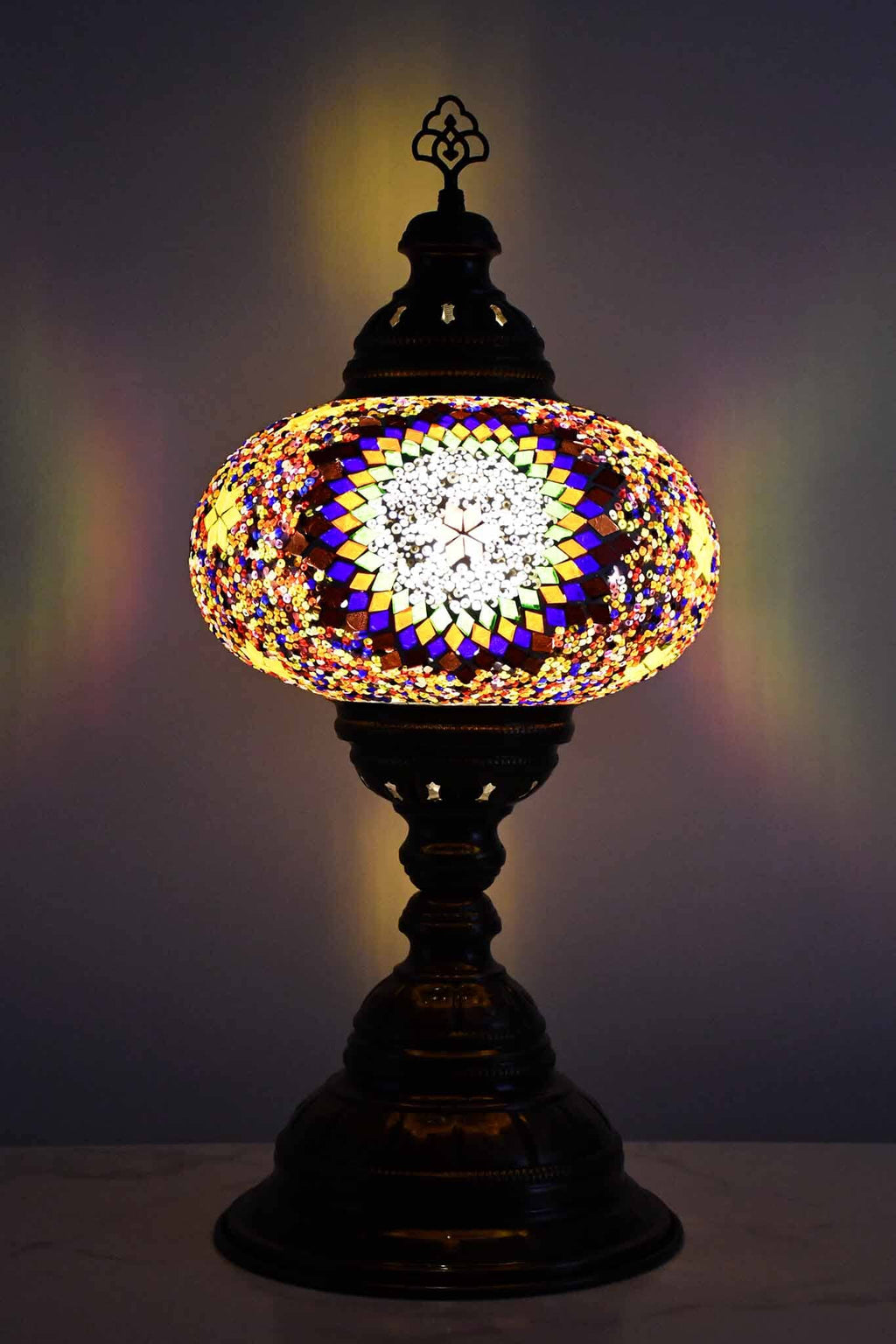 Turkish Table Lamp Large Colourful Round Star | Free & Fast Delivery ...